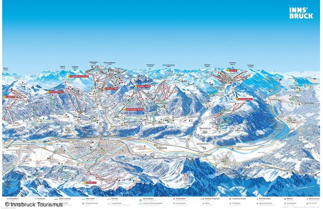 Skiregion Skiregion Innsbruck - Skigebiete - Pistenkilometer - Pistenplan