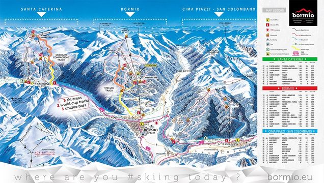 Domaine skiable Bormio - Appréciation Bormio - Rapport - Plan des pistes