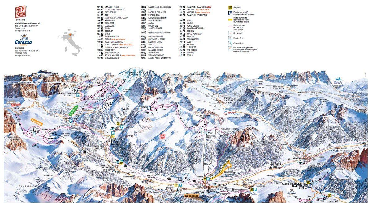 CANAZEI SKIGEBIET - WINTERURLAUB - SKIREISEN INKL. SKIPASS