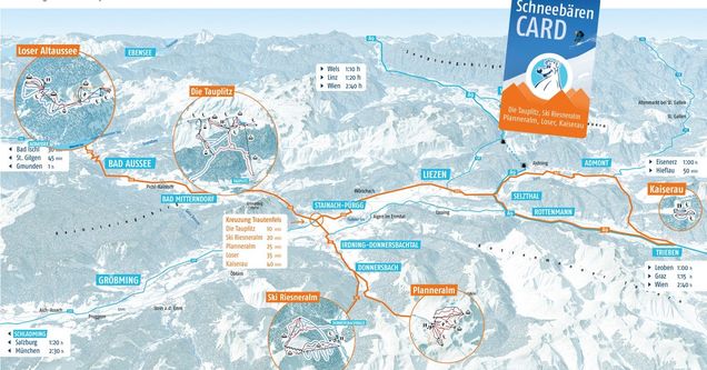 Ski area Bad Aussee - Rating Schneebären Card - Test report - Piste map