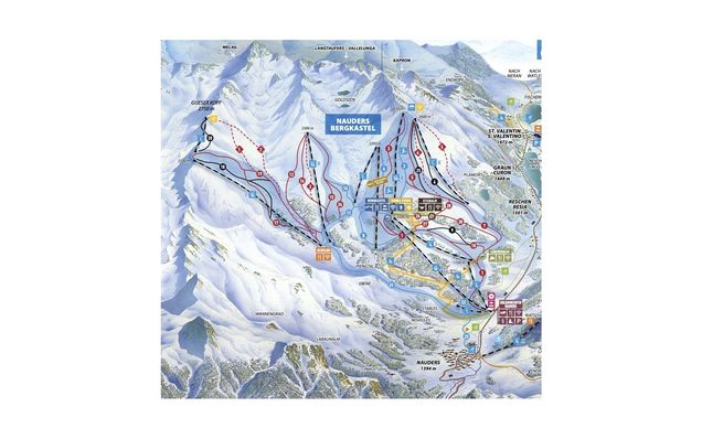 Ski area Nauders - Rating Zwei Länder Skiarena - Test report - Piste map