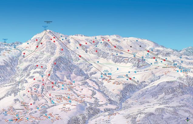 Skiregion 3 Täler Pass - Skigebiete - Pistenplan